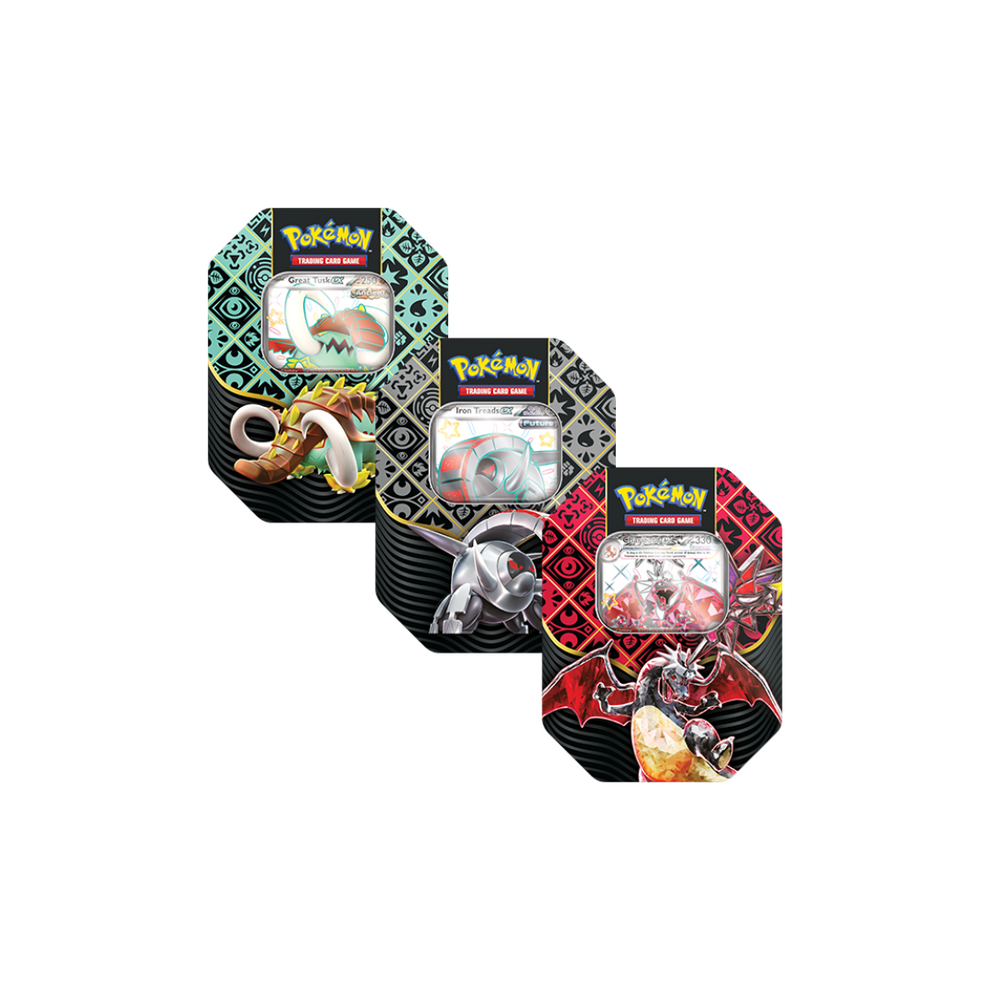 Paldean Fates - Tin - Great Tusk/Iron Treads/Charizard – Bremner TCG